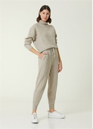 Polo Ralph Lauren Kadın Bej Saç Örgü Yün Eşofman Altı S EU