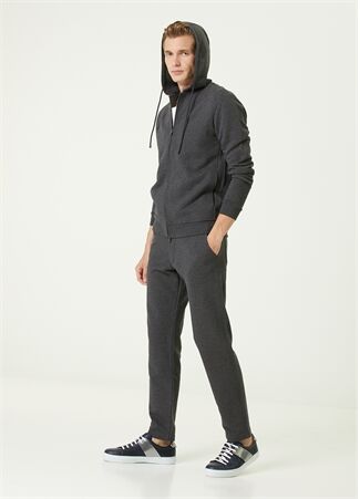Pal Zileri Erkek Antrasit Beli Kordonlu Eşofman Altı Gri 52 IT