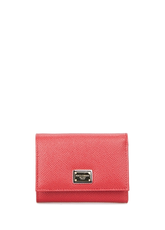 Dolce&Gabbana Kadın Dauphine Kırmızı Logolu Deri Cüzdan EU Dolce&Gabbana Kadın Dauphine Kırmızı Logolu Deri Cüzdan EU