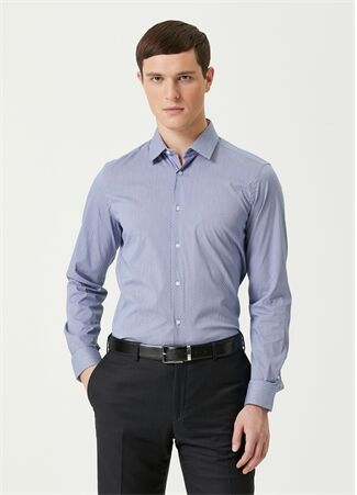 Palzileri Lab Erkek Mavi Mikro Desenli Gömlek 40 IT