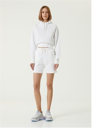 Schmart Kadın Beyaz Bağcıklı Penye Şort S EU