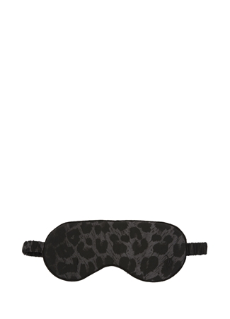 Allsaints Kadın Siyah Leopar Desenli Göz Bandı EU