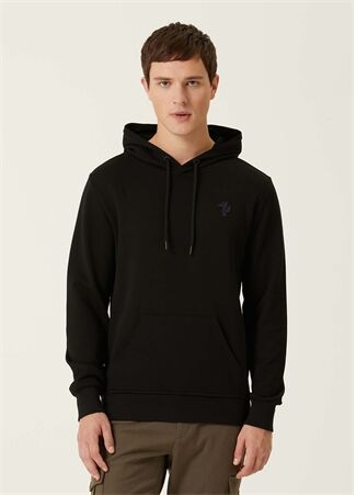 Ruck&Maul Erkek Siyah Kapüşonlu Sweatshirt S EU