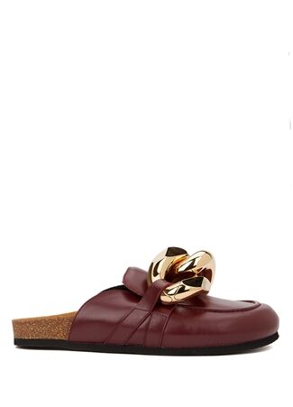 Jw Anderson Kadın Bordo Zincir Detaylı Deri Terlik 36 EU