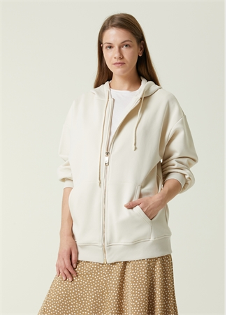 Beymen Club Kadın Taş Kapüşonlu Logolu Sweatshirt Gri L Beymen Club Kadın Taş Kapüşonlu Logolu Sweatshirt Gri L