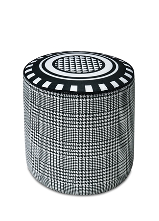 Baci Milano Optical Kareli 45x45 Cm Puf Siyah Baci Milano Optical Kareli 45x45 Cm Puf Siyah