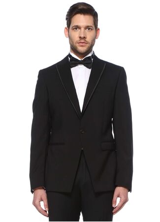 Palzileri Lab Erkek Siyah Yakası Biyeli Yün Ceket 50 IT