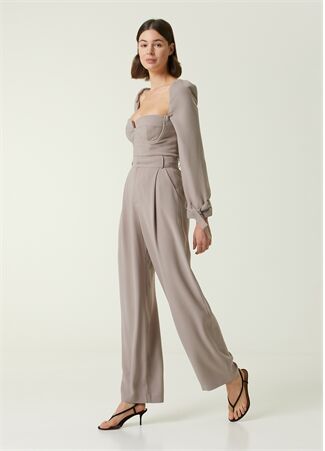 Mybestfriends Kadın Pietro Taş Pilili Bol Paça Pantolon Gri S EU Mybestfriends Kadın Pietro Taş Pilili Bol Paça Pantolon Gri S EU