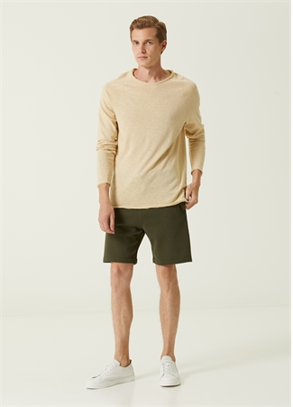 John Frank Erkek Haki Beli Kordonlu Şort S EU