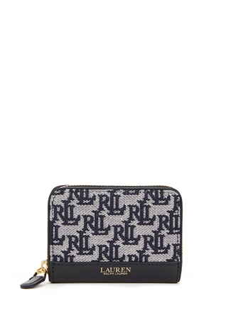 Lauren Ralph Kadın Lacivert Beyaz Logo Desenli Cüzdan EU