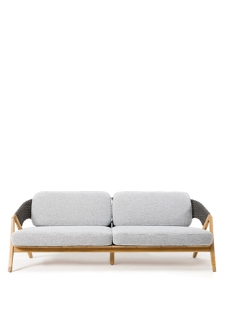 Ethimo Knit Pickled Teak Light Grey Üçlü Kanepe Kahverengi Ethimo Knit Pickled Teak Light Grey Üçlü Kanepe Kahverengi