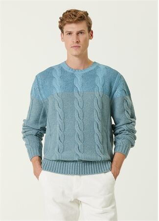 Etro Erkek Mavi Örgü Dokulu Yün Triko S EU