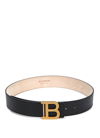 Balmain Kadın Siyah Gold Logolu Deri Kemer 80 EU Balmain Kadın Siyah Gold Logolu Deri Kemer 80 EU