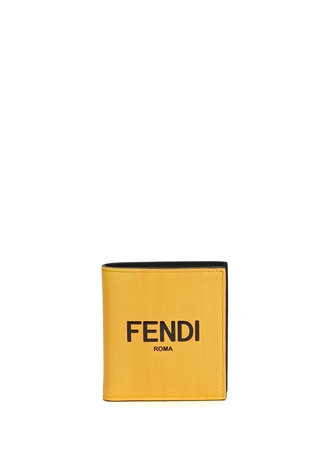 Fendi Erkek Sarı Siyah Logolu Deri Cüzdan EU Fendi Erkek Sarı Siyah Logolu Deri Cüzdan EU