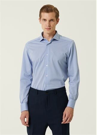Palzileri Lab Erkek Mavi İngiliz Yaka Gömlek 4 IT