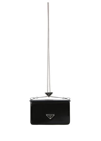 Prada Kadın Siyah Logo Detaylı Deri Çanta EU