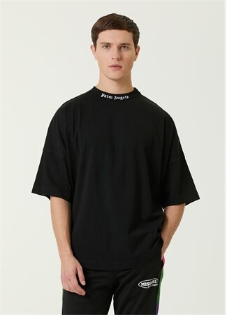 Palm Angels Erkek Siyah Beyaz Logolu T-shirt M EU Palm Angels Erkek Siyah Beyaz Logolu T-shirt M EU