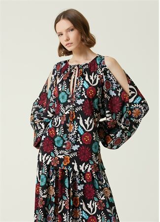 La Doublej Kadın Aphrodite Çiçekli Bluz S EU