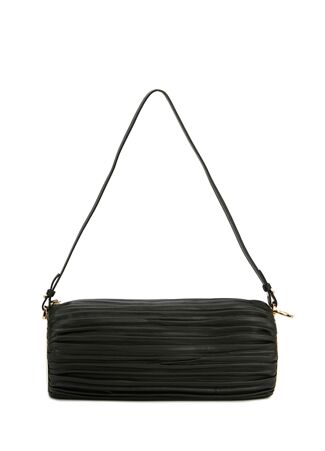 Loewe Kadın Siyah Çizgi Dokulu Deri Omuz Çantası EU