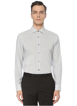 Pal Zileri Erkek Mavi Çizgili Gömlek 40 IT