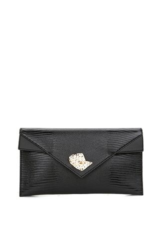 Network Kadın Siyah Dokulu Logolu El Çantası EU