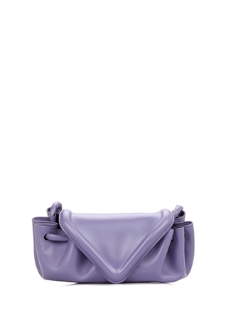 Bottega Veneta Kadın Small Beak Lila Deri Omuz Çantası Mor EU Bottega Veneta Kadın Small Beak Lila Deri Omuz Çantası Mor EU