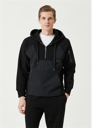 Neil Barrett Erkek Siyah Kapüşonlu Sweatshirt S EU