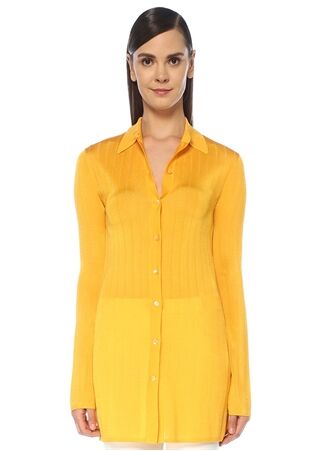 Joseph Kadın Turuncu Polo Yaka Çizgi Jakarlı Hırka XS EU