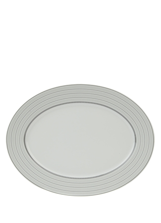 Vista Alegre Atlantis Elegant Beyaz Çizgi Desenli Porselen Servis Tabağı