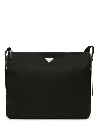 Prada Erkek Siyah Logolu Omuz Çantası EU Prada Erkek Siyah Logolu Omuz Çantası EU
