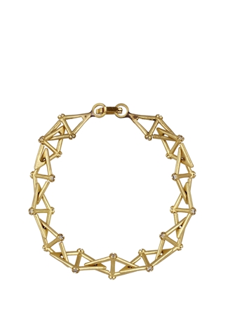 Ponponiere Kadın Karma Geometrik Zincir Formlu Bileklik Altın Rengi EU