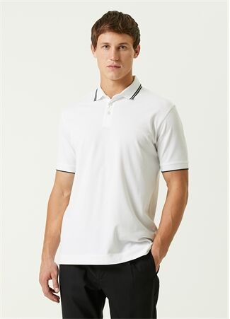 Z Zegna Erkek Beyaz Polo Yaka T-shirt L IT