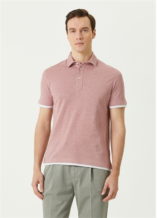 Brunello Cucinelli Erkek Kırmızı Polo Yaka T-shirt 50 IT Brunello Cucinelli Erkek Kırmızı Polo Yaka T-shirt 50 IT
