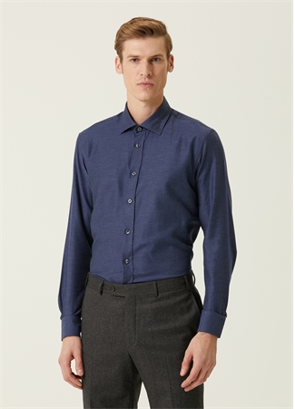 Beymen Collection Erkek Custom Fit Mavi Gömlek Lacivert 38 IT Beymen Collection Erkek Custom Fit Mavi Gömlek Lacivert 38 IT