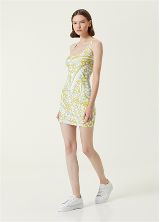 Emilio Pucci Kadın Ekru Desenli Sırt Detaylı Mini Elbise Bej S EU Emilio Pucci Kadın Ekru Desenli Sırt Detaylı Mini Elbise Bej S EU