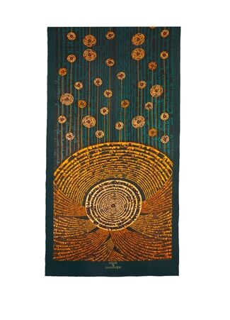 Imannoor Kadın C-life Desenli İpek Şal Mavi EU