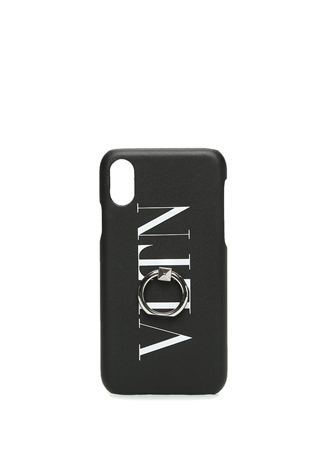 Valentino Garavani Erkek VLTN Siyah Tutacaklı Deri iPhone Xs Telefon Kılıfı EU Valentino Garavani Erkek VLTN Siyah Tutacaklı Deri iPhone Xs Telefon Kılıfı EU