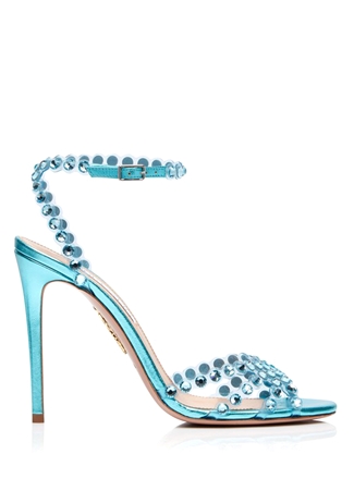 Aquazzura Kadın Mavi Boncuklu Deri Sandalet 36 Eu Aquazzura Kadın Mavi Boncuklu Deri Sandalet 36 Eu