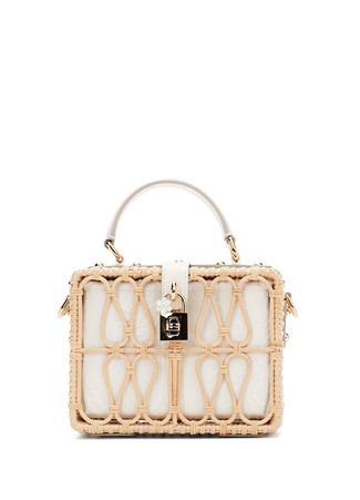 Dolce&gabbana Kadın Bej Beyaz Kilit Detaylı Omuz Çantası Eu Dolce&gabbana Kadın Bej Beyaz Kilit Detaylı Omuz Çantası Eu