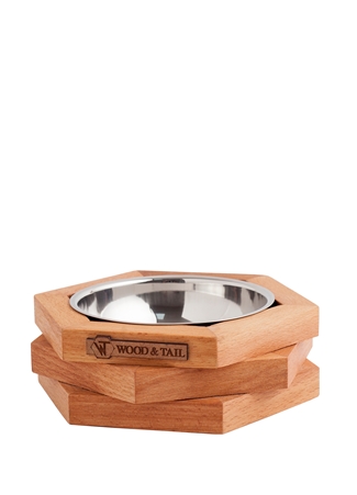 Wood&Tail Hexx Small Kedi Köpek Mama ve Su Kabı Kahverengi S EU Wood&Tail Hexx Small Kedi Köpek Mama ve Su Kabı Kahverengi S EU