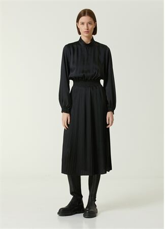 Beymen Club Kadın Siyah Pilili Midi Elbise 42