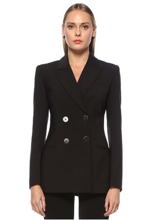 Camilla and Marc Kadın Siyah Kırlangıç Yaka Kruvaze Ceket 2 US