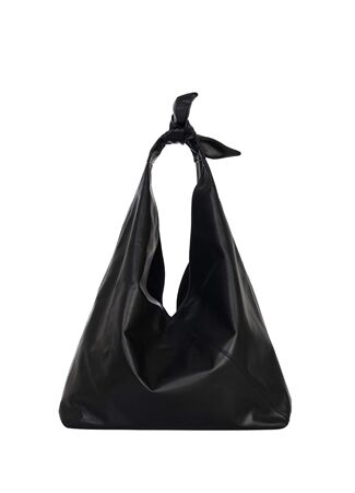 Jimba Kadın Lutetia Siyah Deri Omuz Çantası EU