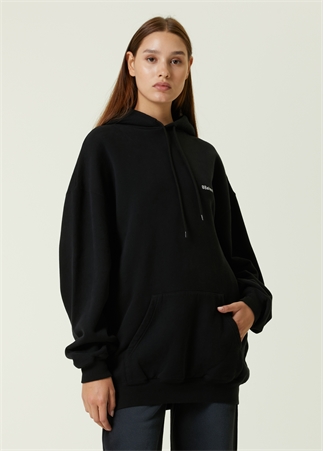 Balenciaga Kadın Oversize Siyah Kapüşonlu Sweatshirt XS EU Balenciaga Kadın Oversize Siyah Kapüşonlu Sweatshirt XS EU