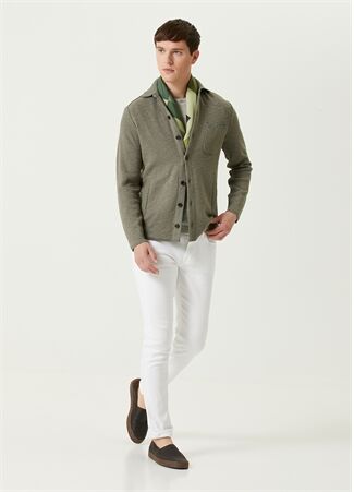 Maurizio Baldassari Erkek Yeşil İngiliz Yaka Hırka 54 It