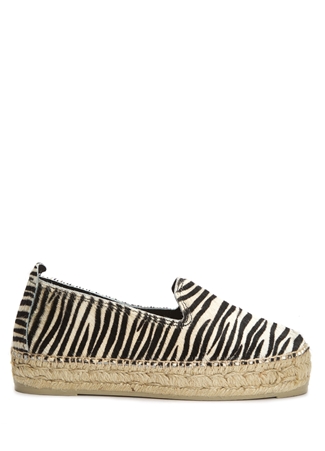 Manebi Kadın Zebra Desenli Deri Espadril Siyah 36 Eu Manebi Kadın Zebra Desenli Deri Espadril Siyah 36 Eu
