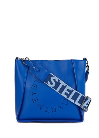 Stella McCartney Kadın Mavi Logo Delikli Omuz Çantası EU Stella McCartney Kadın Mavi Logo Delikli Omuz Çantası EU