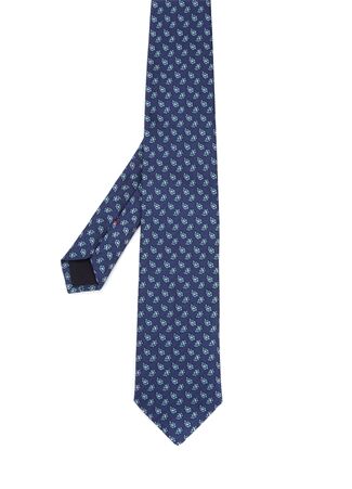 Beymen Collection Erkek Lacivert Desenli İpek Kravat EU IT