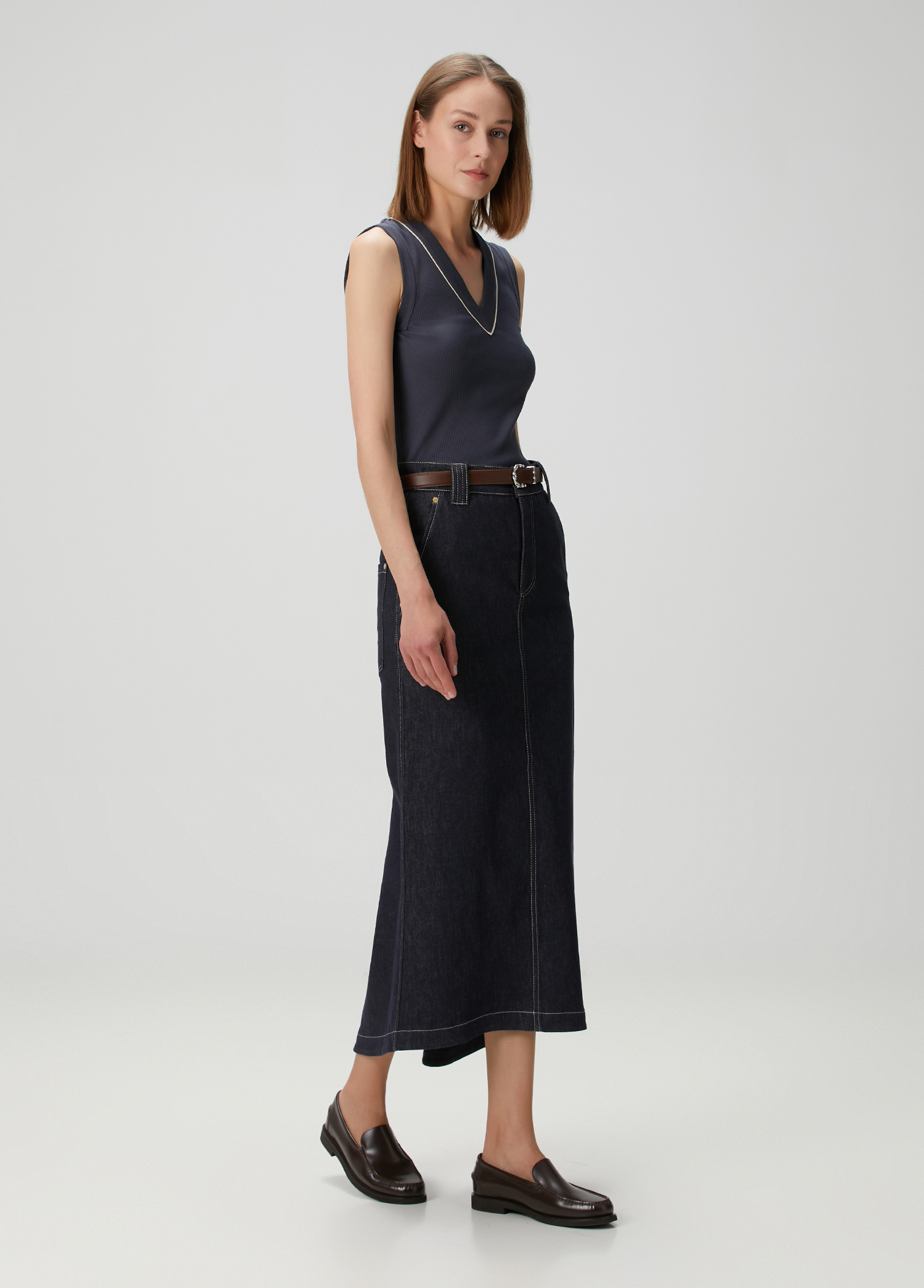 Brunello Cucinelli Mavi Kadın Mavi Maksi Denim Etek 1655607 | Beymen