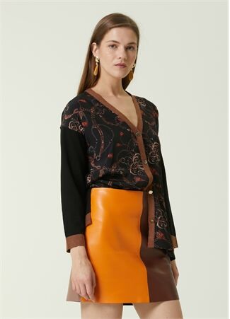 Beymen Club Kadın Siyah V Yaka Zincir Desen Garnili Hırka XS Beymen Club Kadın Siyah V Yaka Zincir Desen Garnili Hırka XS